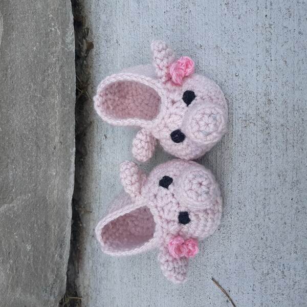 CROCHET PATTERN - Pink Piggy Baby Booties - Etsy