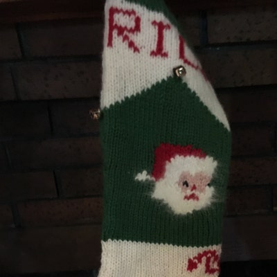 Knitting Pattern Angel Christmas Stocking With Braids vintage Style - Etsy