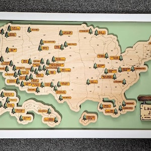 Personalized US Travel Map US Travel Map Travel Map Tracker - Etsy