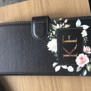 Personalised Initials Custom Wallet Leather Phone Case Floral - Etsy