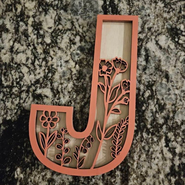 Wildflower Letter, Flower Initial, Floral Nursery Decor, Boho Decor ...