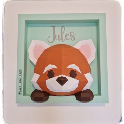 Red Panda Shadow Box/ Diy Craft/ Template PDF STUDIO SVG/ Low Poly ...