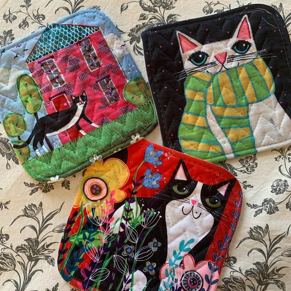 Cat LADY Magnet 3 X 3 by Jenny Elkins Cat Lover Cat Lady Blue Hair Blue ...