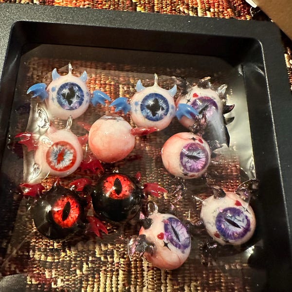 Handcrafted Resin Purple Devil Eyeball Jewelry - Eyeball Necklace ...