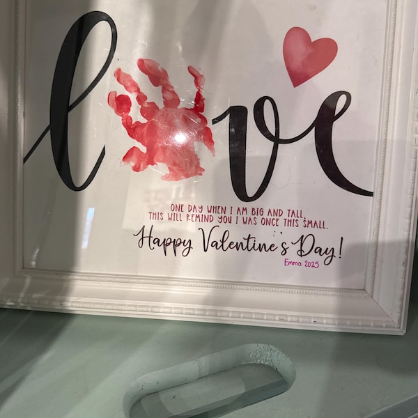 PRINTABLE Valentines Day Handprint Art Craft for Kids, Keepsake Art ...