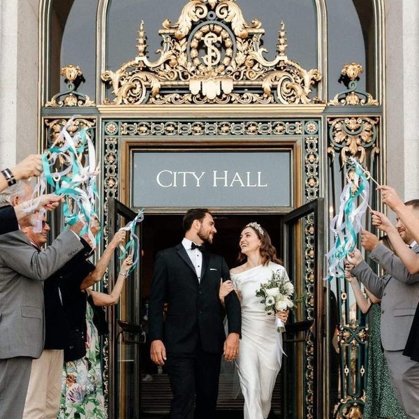 100 Ribbon Wands Send off Ideas Ceremony Exit Wedding Ribbon Favors ...