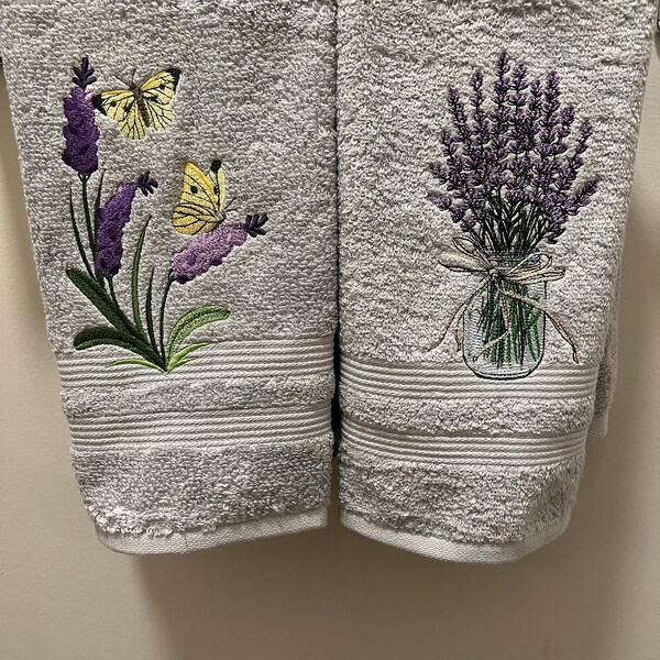 Embroidered Hand Towel, Wildflowers, Cream Colored Hand Towel, 16 X 29 ...