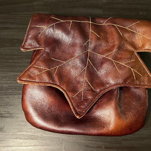 Maple Leaf Renaissance Faire Belt Pouch: Faux Leather Festival Bag, 8x8 ...