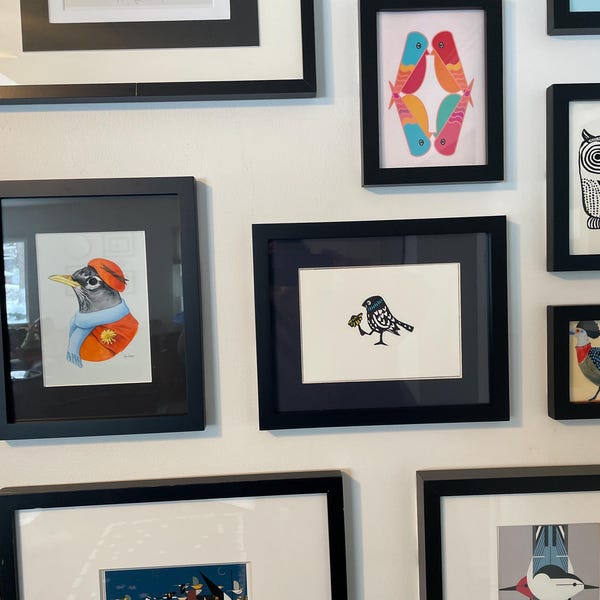 Crow and Pizza Block Print-linocut - Etsy