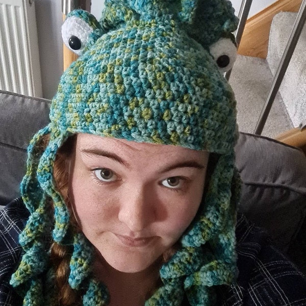 Pattern Only Crochet Octopus Hat: Cap Knit Beanie Cartoon Cute Plush ...