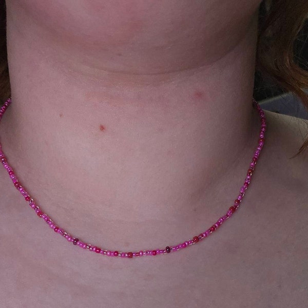 Colorful Choker Necklace, Colorful Bead Necklace, Colorful Bead Choker ...