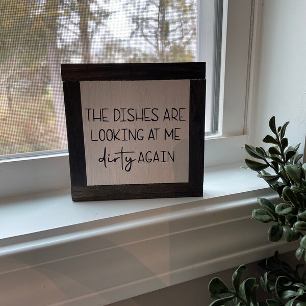 Dirty Dishes Sign, Kitchen Home Decor, Funny Dishes Sign, Housewarming ...