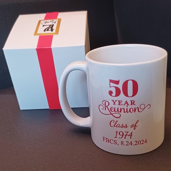 Printed Personalized Class Reunion White Ceramic Coffee Mug Favors ...