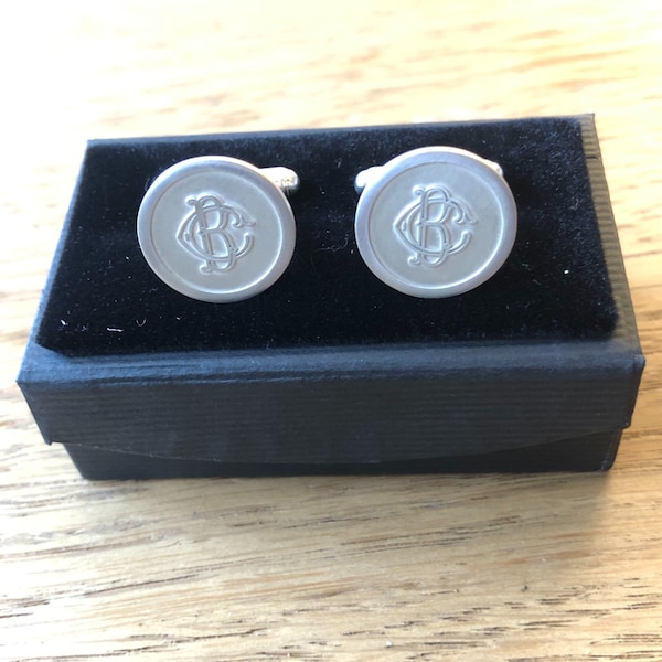 Silver Personalised Monogram Cufflinks, Engraved Cufflinks, Custom ...