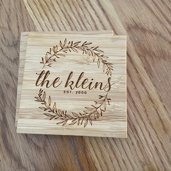Custom Wood Coasters, Personalized Wooden Coaster Set W/ Engraved ...