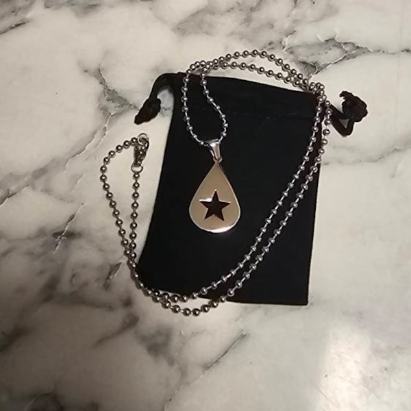 Guitar Pick Star Pendant and Box Chain (925 Silver) Blackstar David ...