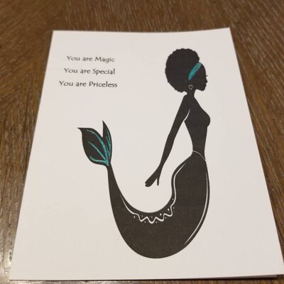 Black Afro Mermaid Woman Aquatic Creature Queen Nubian Goddess - Etsy