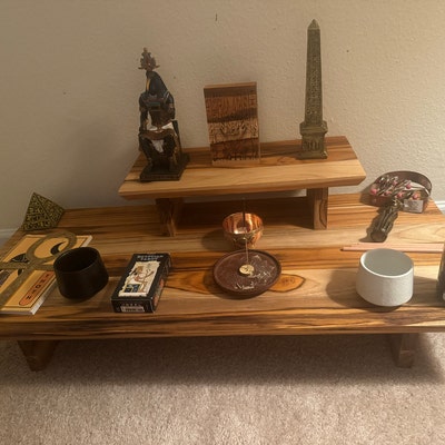 Altar Table, 2 Set, 2 Tier Altar Table, Crystal Shelf, Small Space ...