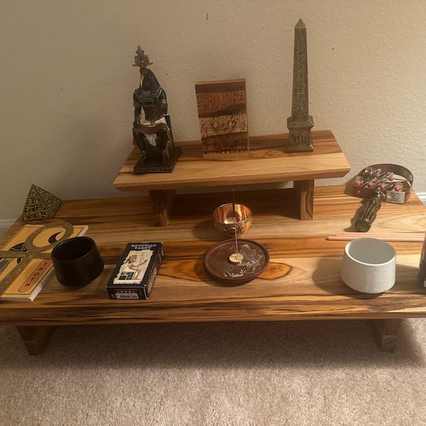 Altar Table, 2 Set, 2 Tier Altar Table, Crystal Shelf, Small Space ...