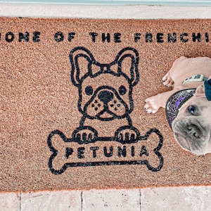 French Bulldog Doormat, Frenchie Door Mat, French Bulldog Gifts, French ...