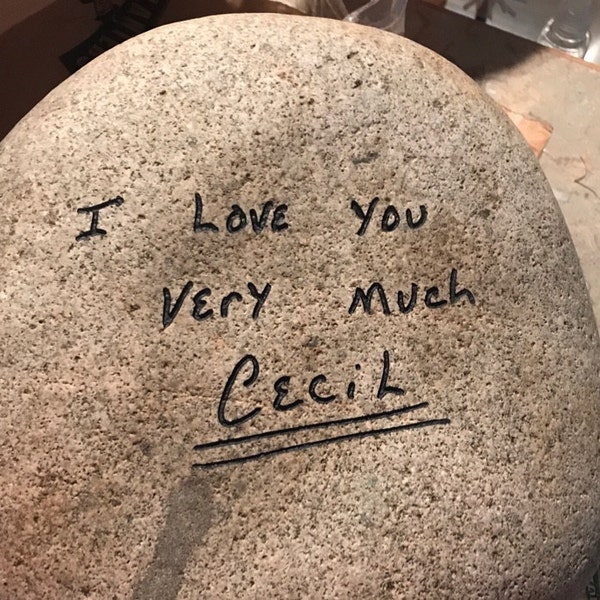 Actual Handwriting Message Rock | Engraved Memorial Rock | Outdoor ...