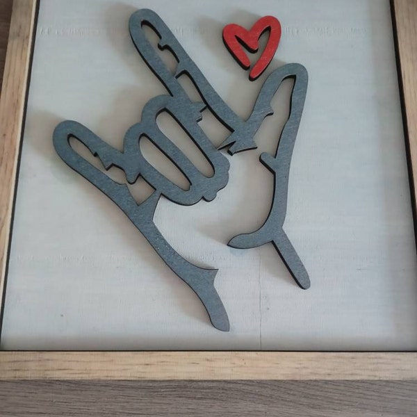 Wooden ASL I Love You Sign,sign Language Decor,love&peace Hand Sign ...