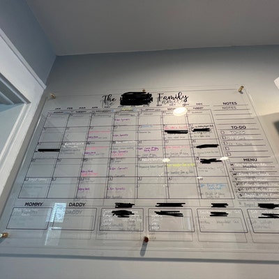 Dry Erase Acrylic Calendar Monthly & Weekly Planner for Wall Clear ...