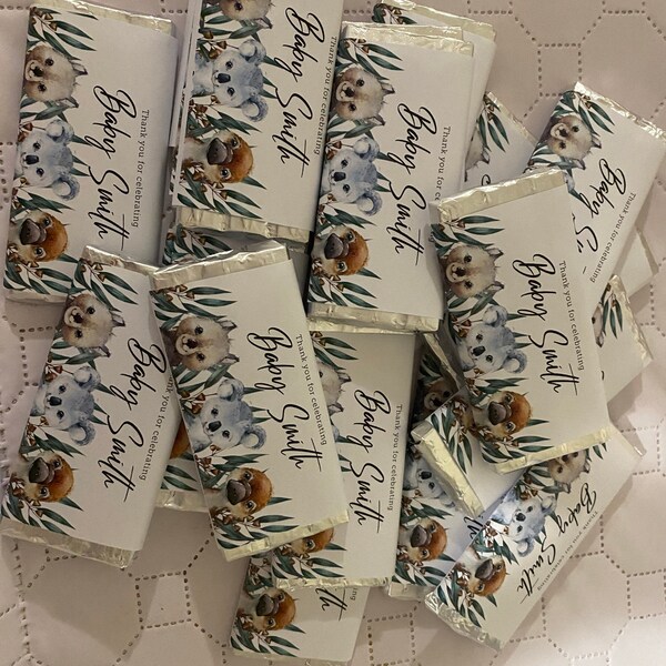 White Floral Engagement Chocolate Wrapper, Print Yourself - Etsy