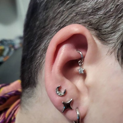 Minimalist Rolo Chain Helix Hoop Earrings Rook Piercing Hoop - Etsy