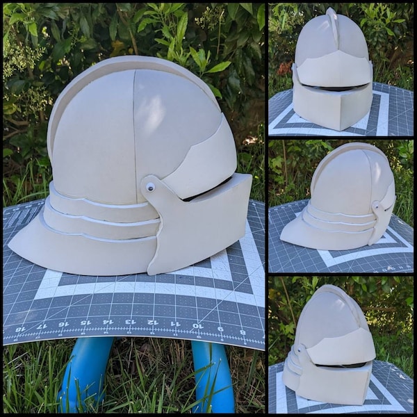 DIY Sallet Eva Foam Helmet German Pattern Blueprint Template Pdf Vector ...