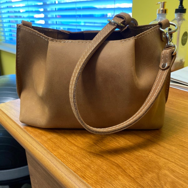 Cognac Leather Tote, Tote Leather Bag, Leather Tote Bag, Small Tote Bag ...