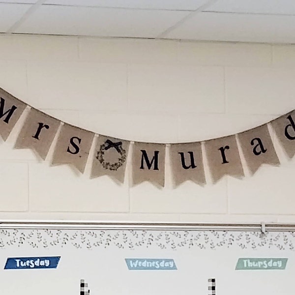 Welcome Burlap Banner, Classroom Banner, Teacher Banner - Etsy
