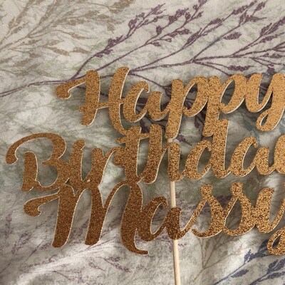 Custom Cake Toppers. Customised Messages Cake Topper. Gold - Etsy