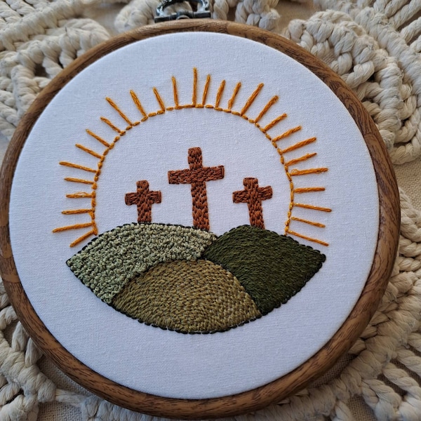 Christian Embroidery Easter Hoop Pattern Christian DIY Embroidery ...