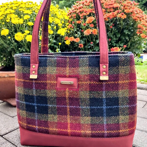 Harris Tweed Fabric Autumn Check Green Black Deep Rust Wool Suitable ...