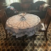 Floral Round Tablecloth, Turkish Hand Block Printed Round Table Cover ...
