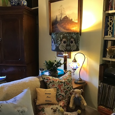 Lamp Shade Cabbage Patch Drum Lampshade Rabbit Decor Green Bunny Lamp ...