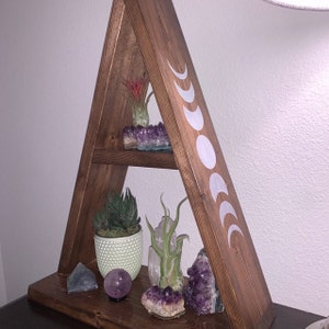 Triangle Altar Shelf With Dual Moon Phases - Etsy