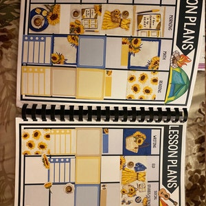 SUNFLOWERS Printable Planner Stickers, Big Happy Planner Stickers ...