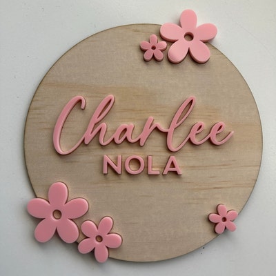 Wooden Birth Plaque New Baby Birth Announcement Baby Name Plaque Baby ...