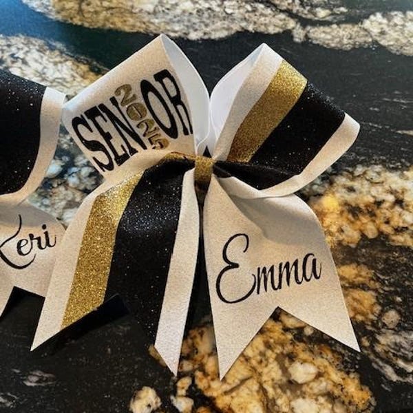 Custom 2 Line Cheer Bow/dance Bow/softball Bow/team Bow/senior Bow With ...