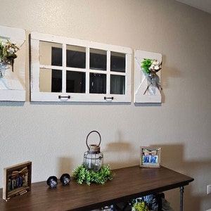 8 Pane Farmhouse Wall Decor Window Mirror Rustic Window Mirror Rustic ...