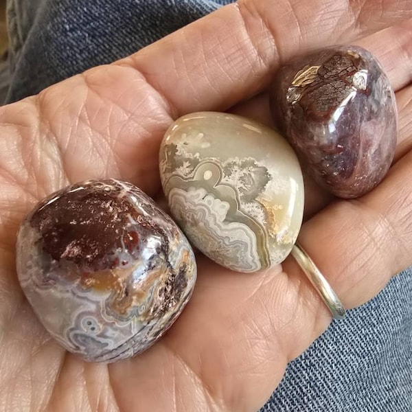 Mexican Crazy Agate Tumbled Stones | Mexican Lace Agate Pocket Stones ...