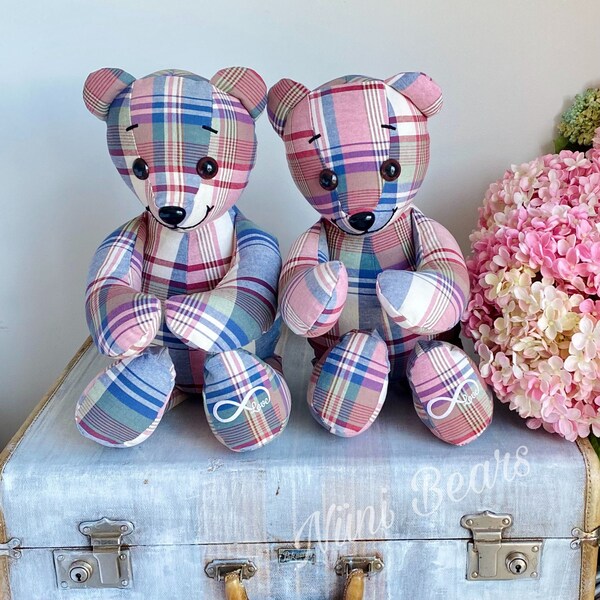 Memory Bear Custom Made From Loved Ones Clothing,handcrafted Keepsake ...