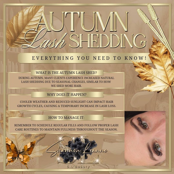 Lash Tech Instagram Post, Beige & Gold Theme, Canva Editable Template ...