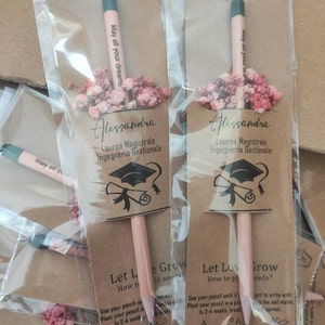 Personalized College Graduation Pencil Gifts, Flower Seed Pencil Favors ...