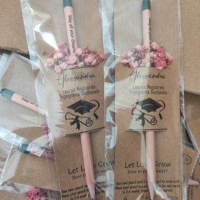 Personalized College Graduation Pencil Gifts, Flower Seed Pencil Favors ...