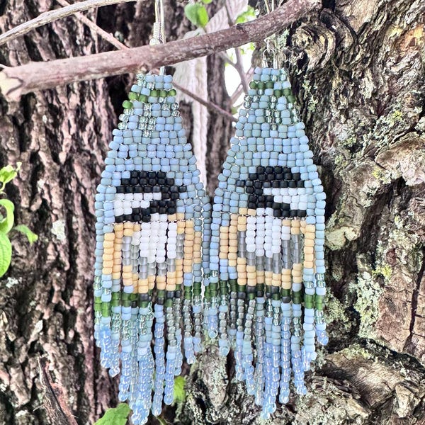 PDF BEADING PATTERN - Lupin Beaded Oval Earrings Pattern for Flower and ...