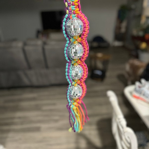 3 Tier Macrame Disco Spinner 464 Disco Hanger, Disco Decor, Disco ...