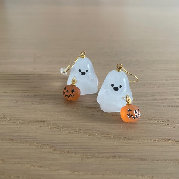 Halloween Pumpkin Ghost Earrings, Red Devils, Ghost Earrings With Bats ...